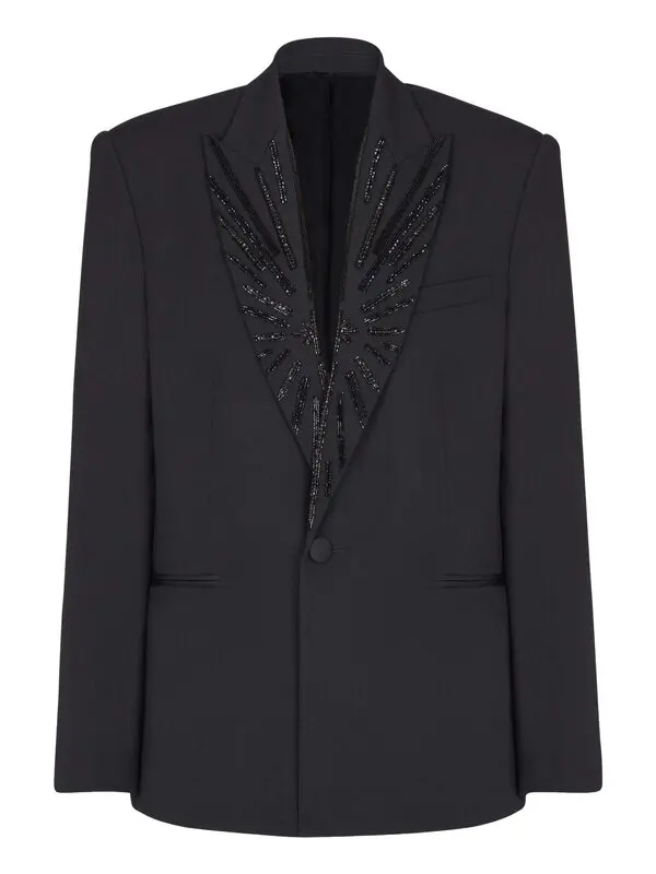 Balmain Grain De Poudre One-button Jacket - Black