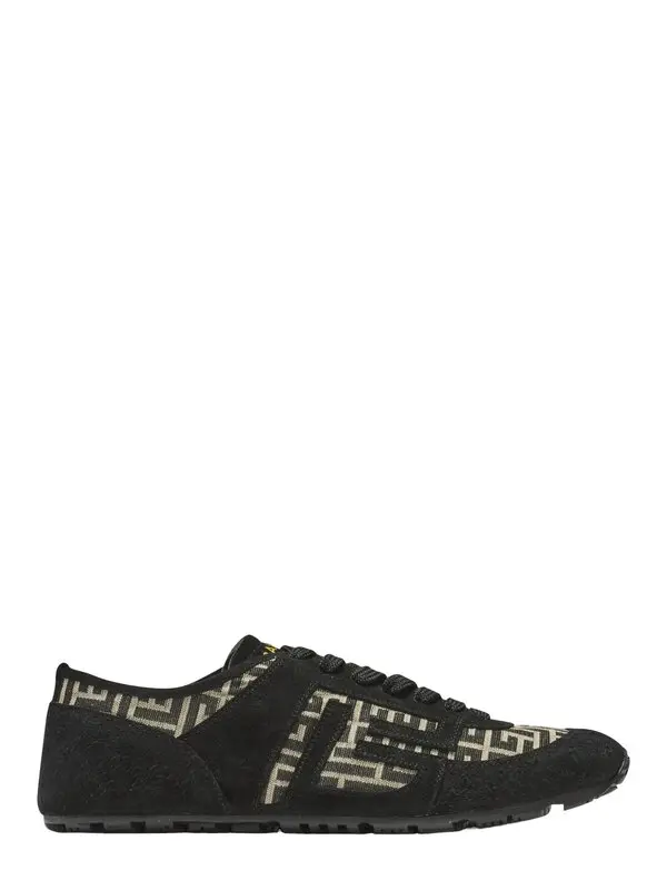 Balmain Racer Monogram Jacquard Sneakers - Black