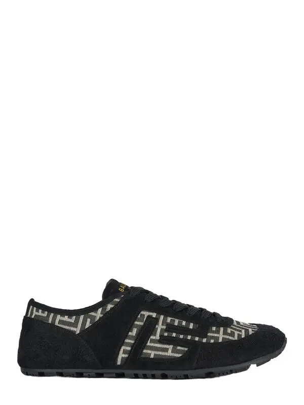 Balmain Racer Monogram Jacquard Sneakers - Black