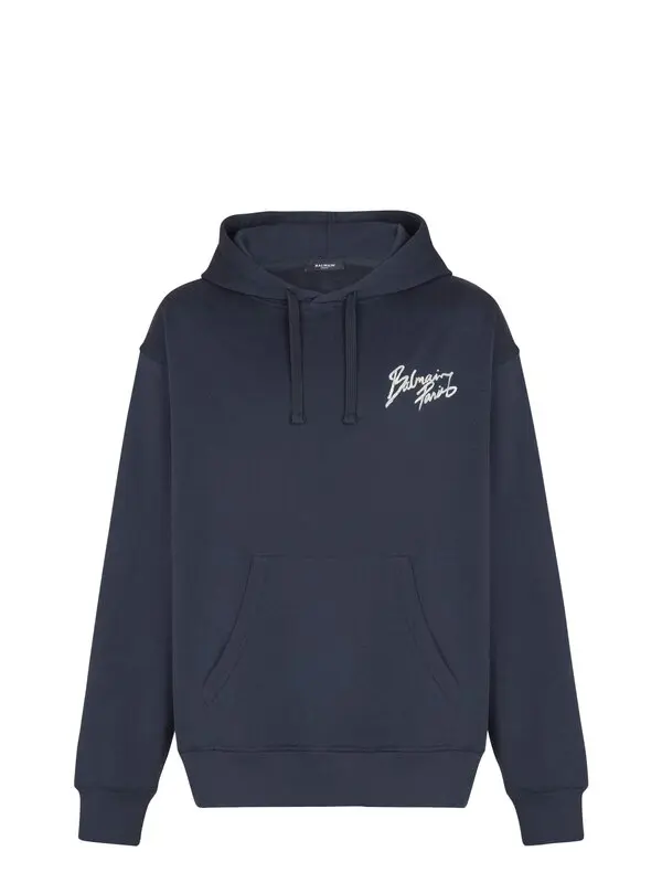 Balmain Printed Hoodie - Navy