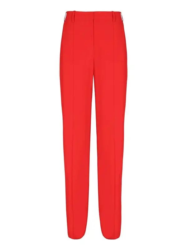 Balmain Crepe Straight-leg Tailored Trousers - Red