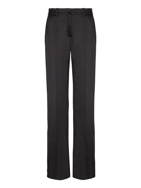 Balmain Straight-leg Tailored Satin Trousers - Black