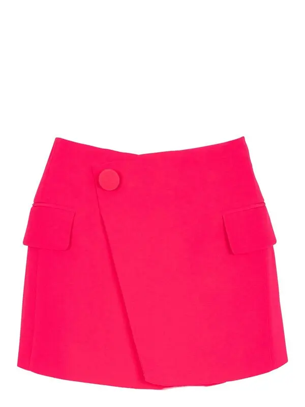 Balmain Asymmetric Crepe Mini Skirt - Pink