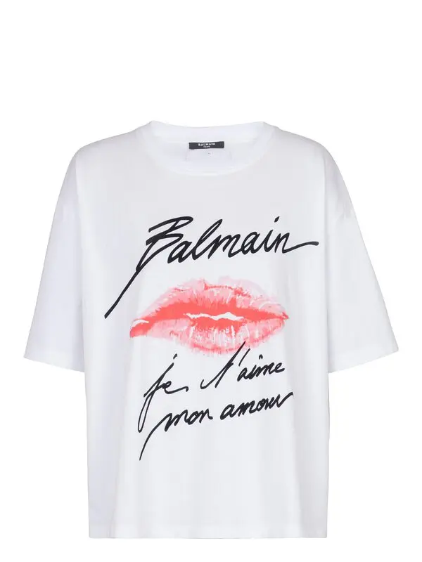 Balmain Short-sleeved T-shirt With Kiss Print - White