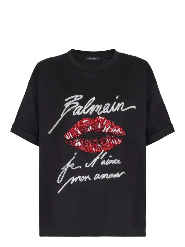 Balmain Short-sleeved T-shirt With Embroidery - Black