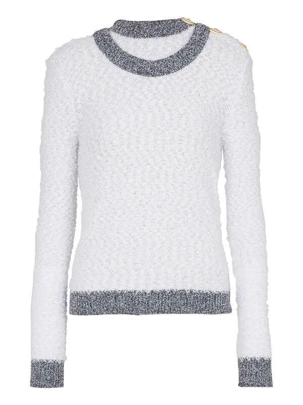 Balmain Knit Pullover With Buttons - White