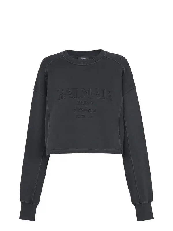 Balmain Couture Embroidered Sweatshirt - Grey