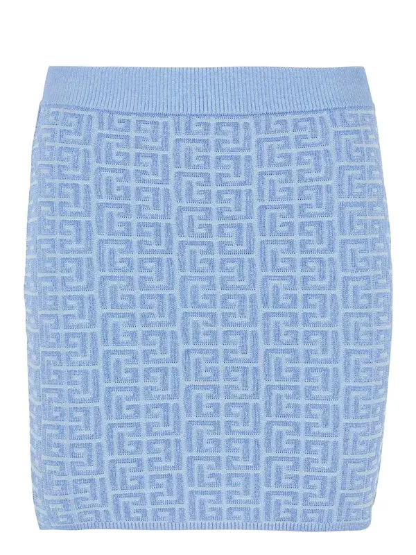 Balmain Pb Labyrinth Knit Mini Skirt - Blue
