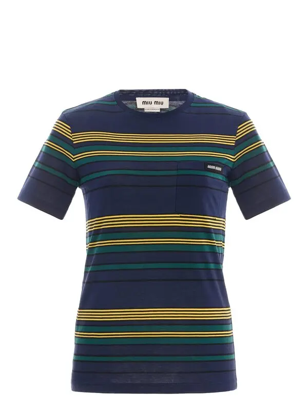 Miu Miu Striped Cotton Jersey T-shirt - Stripe