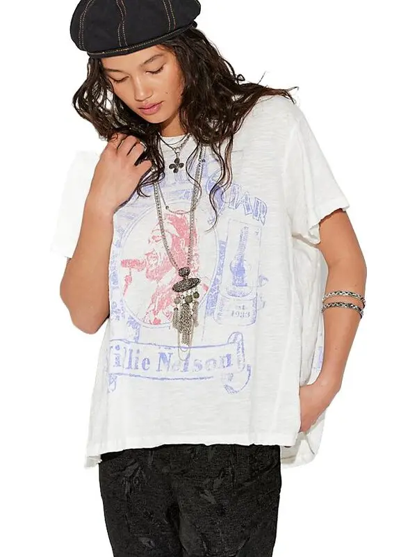 MAGNOLIA PEARL Willie Nelson Blue Star Tee - White
