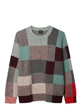 Paul Smith Patchwork Cotton & Wool-blend Sweater - Multicolour