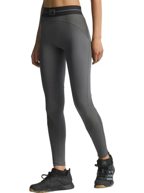 Adidas Ribbed Leggings - Grey Six / Black