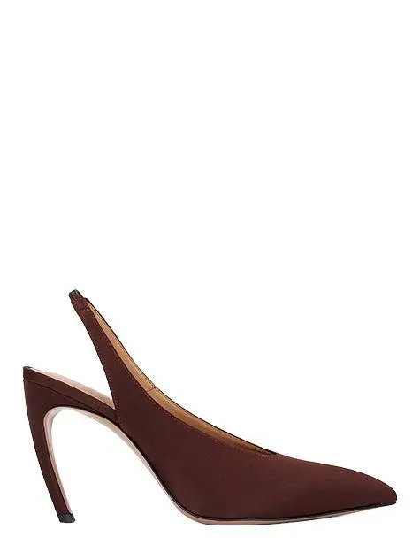 Attico Viper 95mm Slingback Heel - Dark Brown