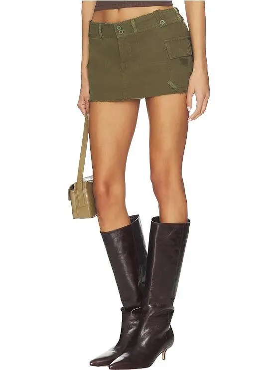 GUIZIO Cargo Mini Skirt - Olive