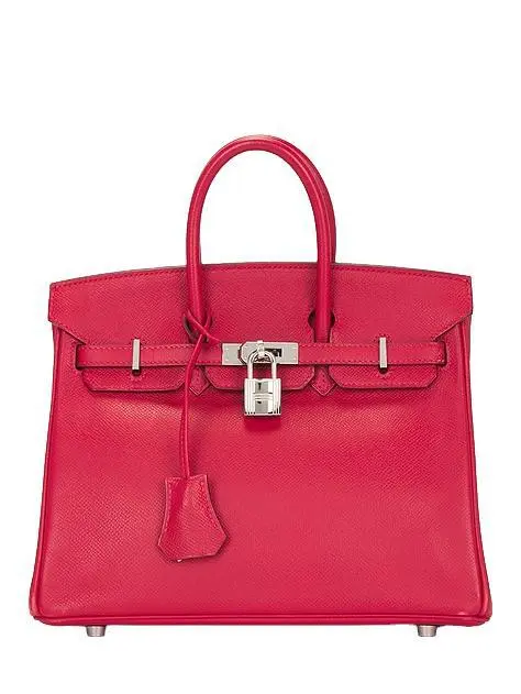 FWRD RENEW Hermes Veau Epsom Birkin 25 Handbag - Rouge Casaque