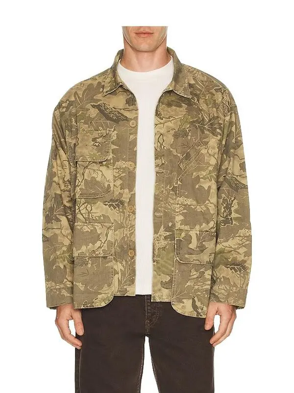 BRAIN DEAD Twill Military Shirt Jacket - Leaf Camo