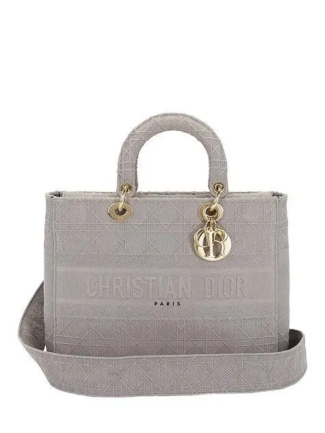 FWRD RENEW Dior Lady D-lite Handbag - Grey