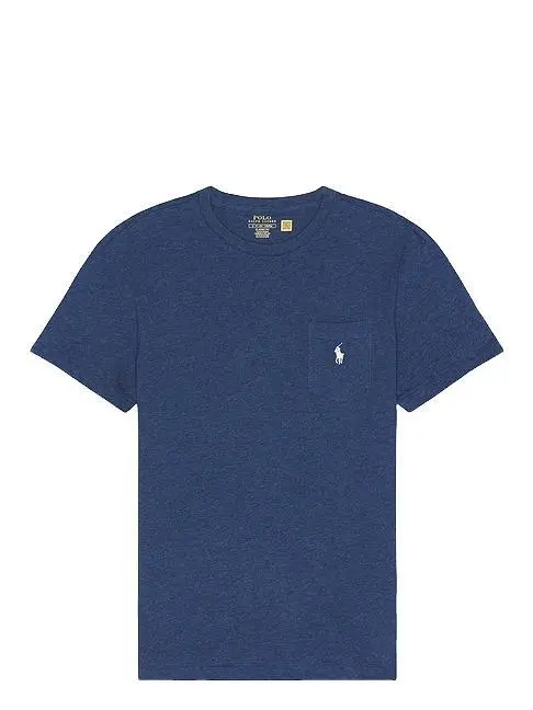 Polo Ralph Lauren Crewneck Pocket T-shirt In Blue - Derby Blue Heather