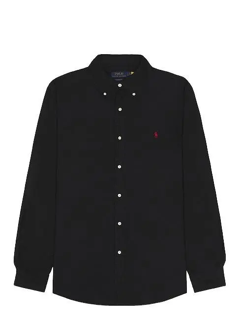 Polo Ralph Lauren Garment Dyed Oxford Shirt In Black In Black - Polo Black