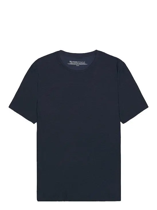 Beyond Yoga Always Beyond Crew Tee 2.0 In Blue - Nocturnal Navy