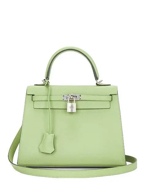 FWRD RENEW Hermes Epsom Kelly Sellier 25 Handbag - Vert Criquet