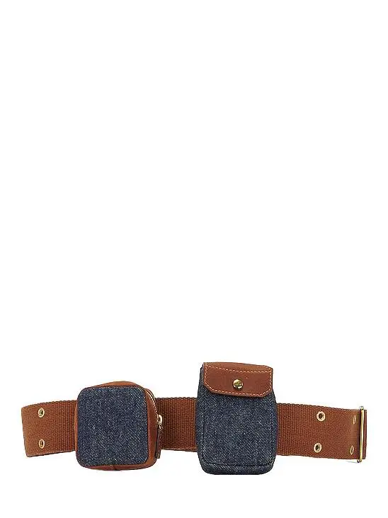 FWRD RENEW Dior Denim Utility Belt Bag - Blue
