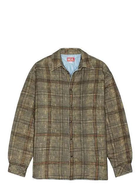 DIESEL Hammer Overshirt In Brown - Hazelnut
