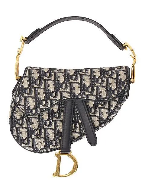 FWRD RENEW Dior Trotter Oblique Saddle Bag - Navy