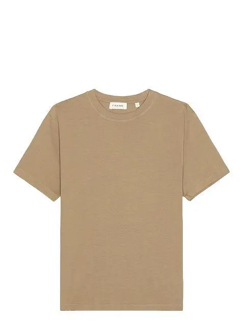 FRAME Logo Tee In Brown - Latte Brown