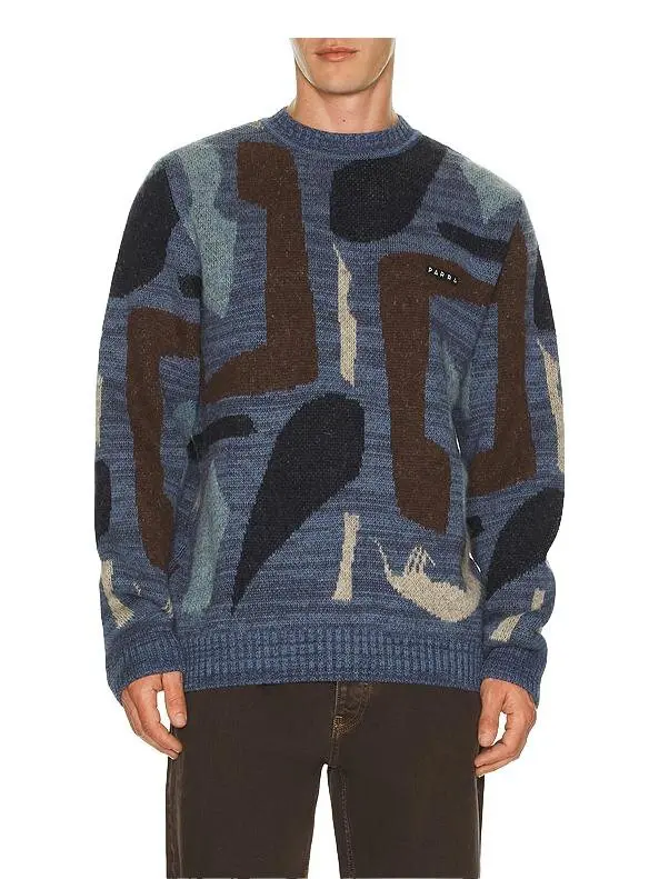PARRA Detached Knitting Pullover - Blue
