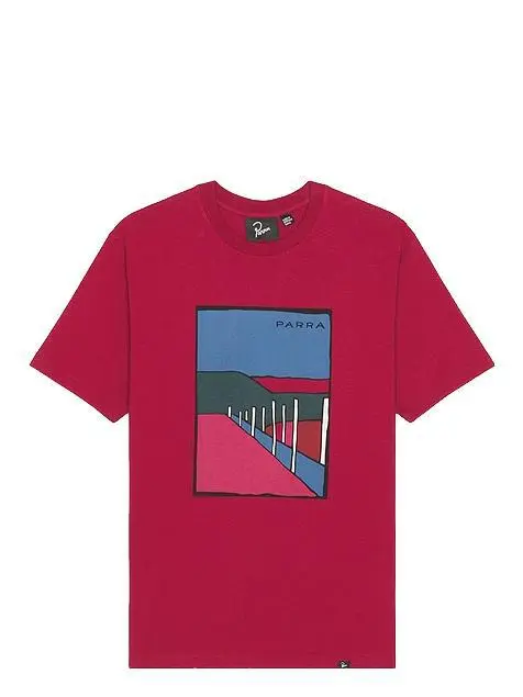 PARRA Beach Parking T-shirt In Red - Raspberry