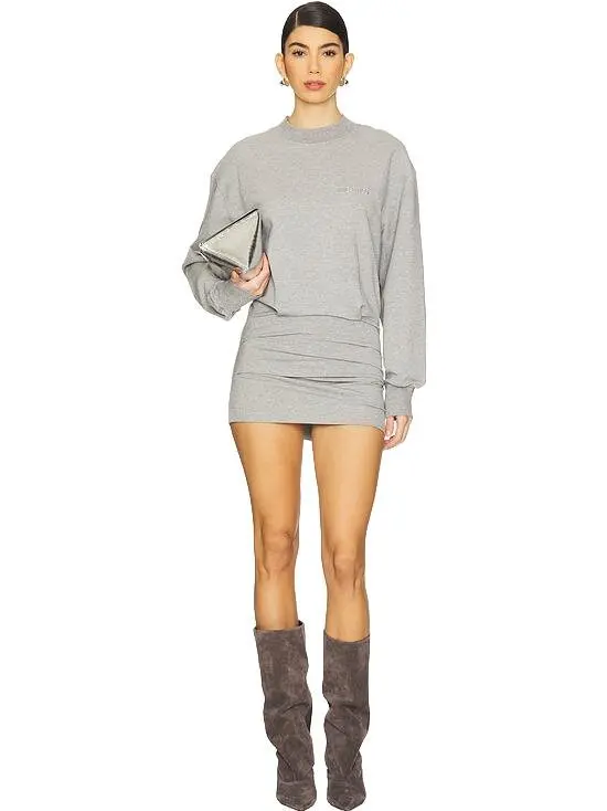 Attico Long Sleeve Mini Dress - Melange Grey