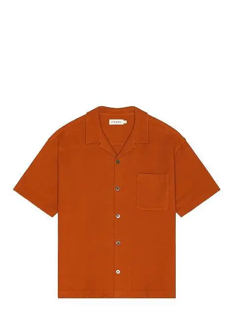 FRAME Jacquard Relaxed Shirt In Burnt Orange - Dark Orange