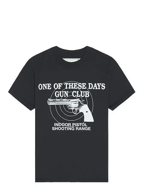 ONE OF THESE DAYS Gun Club Tee In Black - Washed Black
