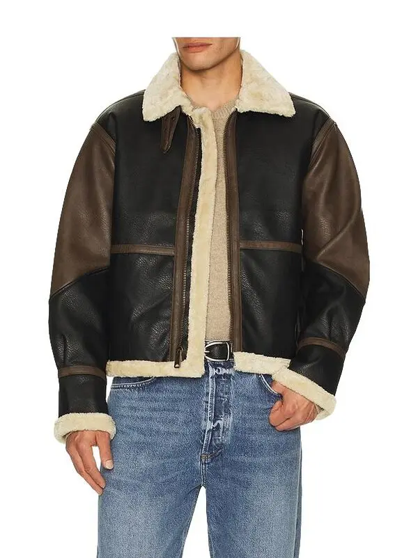 Alpha Industries Faux Leather B-3 Mod Jacket - Espresso