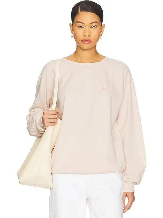 Eterne Oversized Lightweight French Terry Raglan Sweatshirt - Dusty Pink
