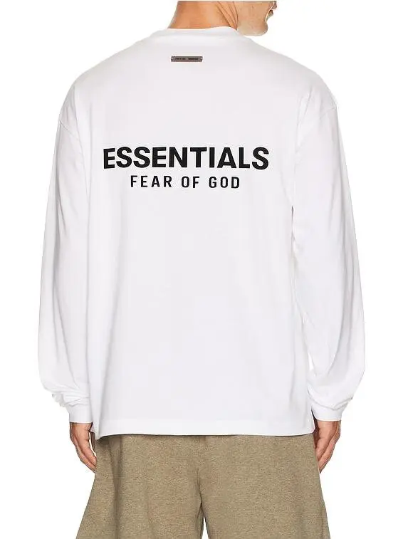 Fear Of God Classic Long Sleeve Tee In White - Bright White
