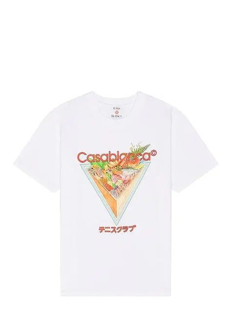 Casablanca Printed T-shirt In White - Tennis Club Icon