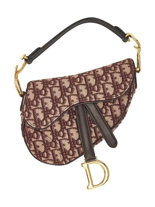 FWRD RENEW Dior Trotter Oblique Mini Saddle Bag - Red