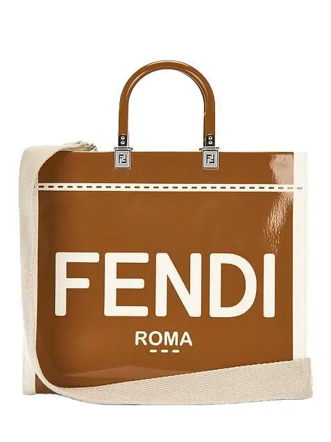 FWRD RENEW Fendi Sunshine Shopper Tote Bag - Brown
