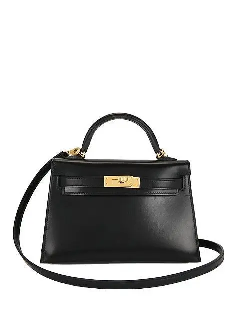 FWRD RENEW Hermes Box Kelly 20 Sellier Handbag - Noir