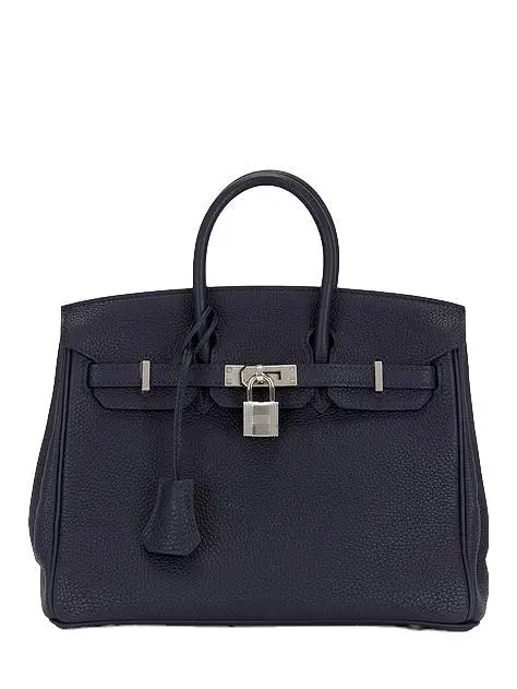 FWRD RENEW Hermes Togo Birkin 25 Handbag - Bleu Encre