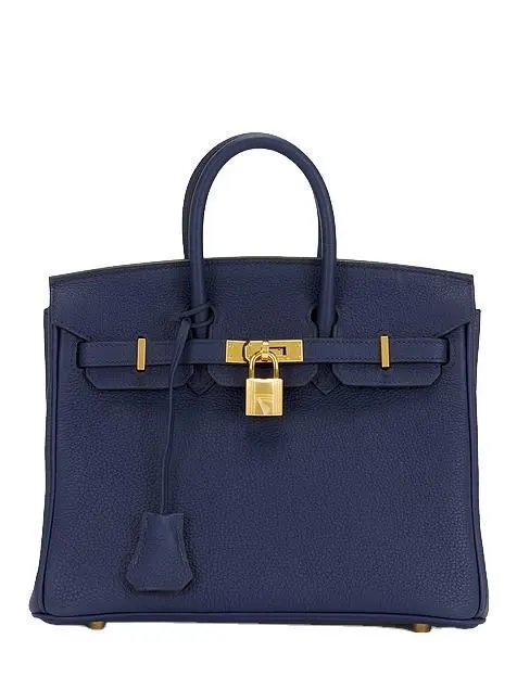 FWRD RENEW Hermes Togo Birkin 25 Handbag - Bleu Navy