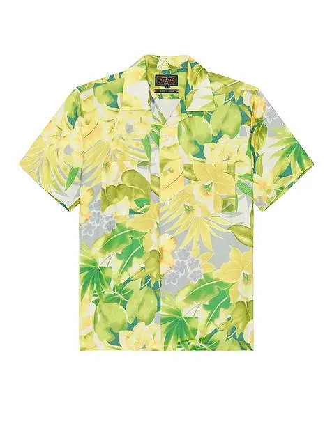 BEAMS Open Collar Tropical Pattern Print In ,green - Yellow