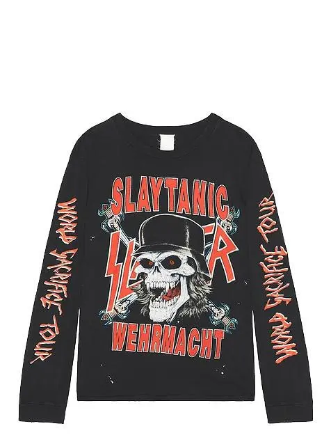 MadeWorn Slayer Long Sleeve T-shirt In Black - Coal