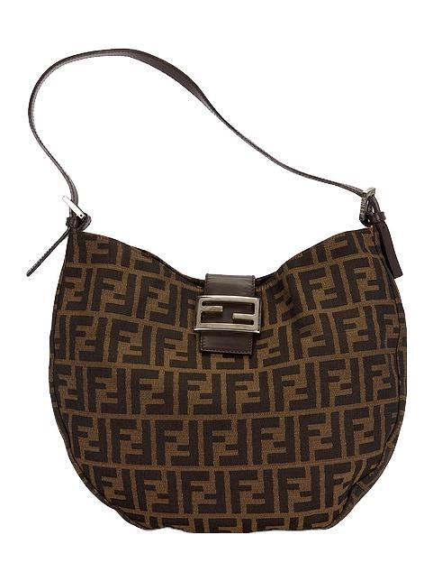 Null Fendi Zucca Monogram Hobo Bag - Brown