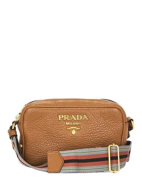 FWRD RENEW Prada Vitello Phenix Camera Bag - Tan