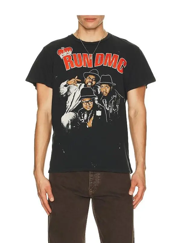 MadeWorn Run Dmc T-shirt In Black - Coal