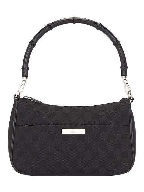 FWRD RENEW Gucci Bamboo Shoulder Bag - Black