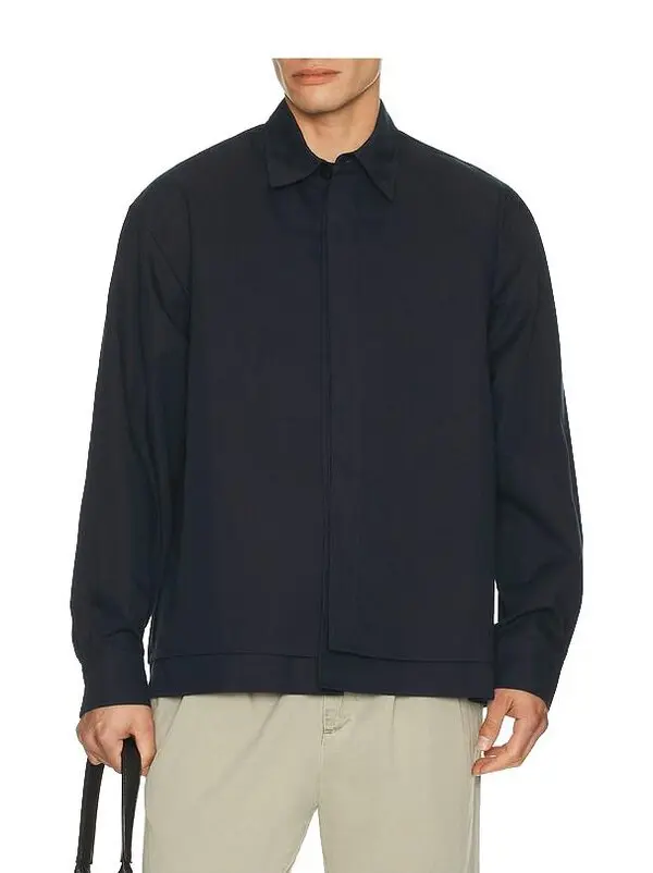 LE17SEPTEMBRE Double Layered Cotton Shirt - Navy